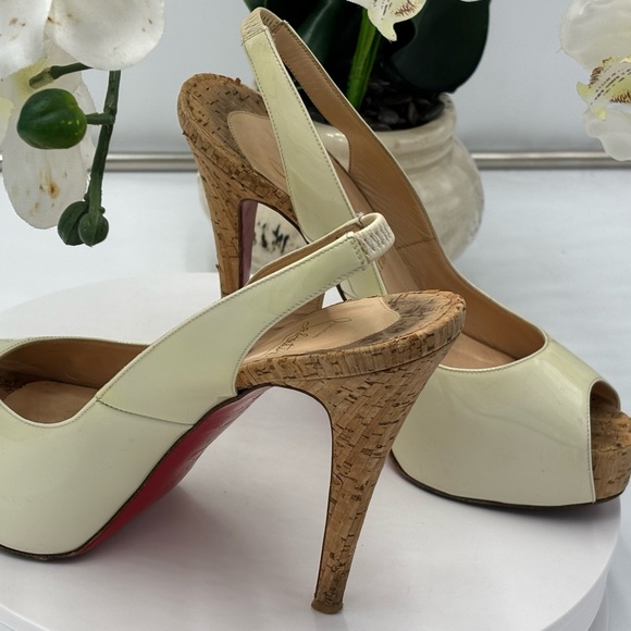 Christian Louboutin | Shoes | Christian Louboutin Cream Peep Toe ...